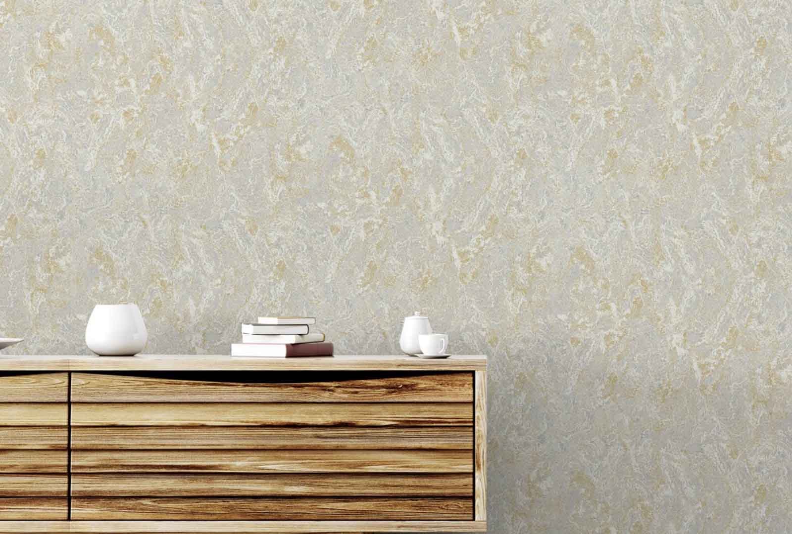 Marble Patina Soft Gold Wallpaper - Loom Loft