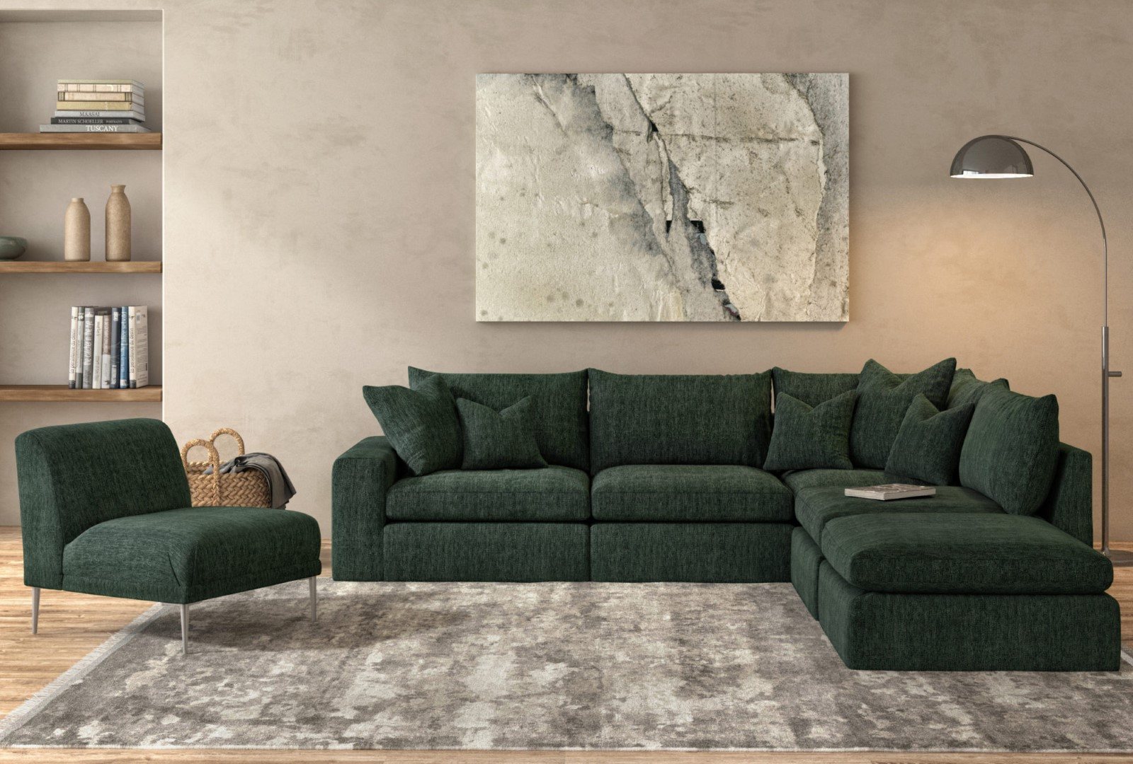 Pendle Large Chaise Sofa - Loom Loft